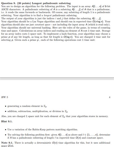 Question 9 20 Points Longest Palindromic Substring