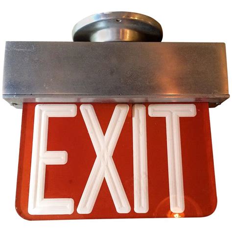 Double Sided Ceiling Flush Mount Exit Sign Light At Stdibs