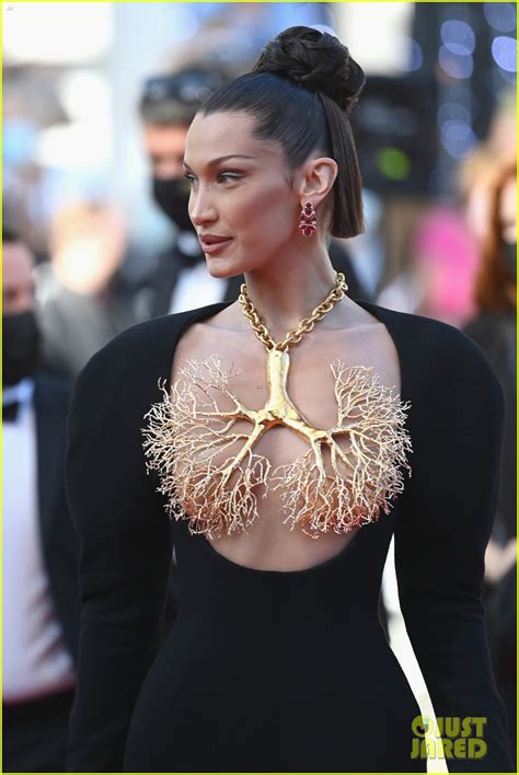 Bella Hadid Stuns With Incredible Gold Dipped Lungs Look At Cannes Film Festival Photo
