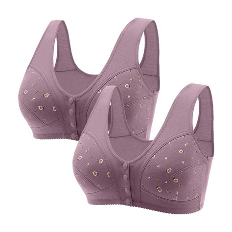 Bras For Older Women 2 Comfortable Seniors 2025 Front Closure Cotton