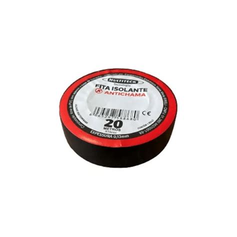 Fita Isolante Em PVC Antichama 19mm X 20m Preta Multiteck Modesto