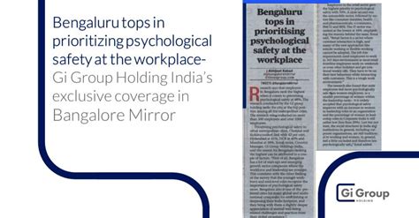 Elixir Consulting A Gi Group Holding Company On Linkedin Bengaluru Psychological Safety