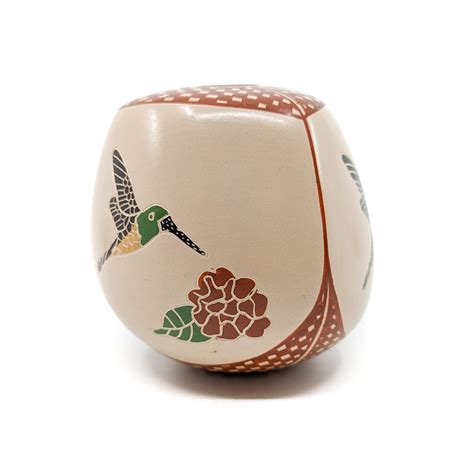 Three Sided Triangular Seed Pot With Hummingbirds Native Seeds Search