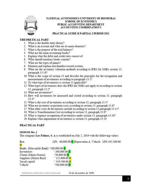 Unah 1p21 Cf014 2nd Partial Theory Guide And Practical Exercises Pdf