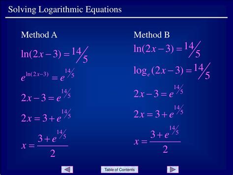 Ppt Solving Logarithmic Equations Powerpoint Presentation Free