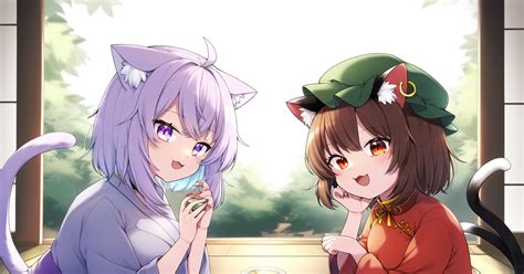 Novelai 東方 橙 ホロライブ 猫又おかゆ 並べてみた アスクのイラスト Pixiv