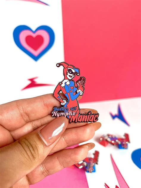 Daddys Lil Nympho Maniac Enamel Pin Harley Quinn The Etsy