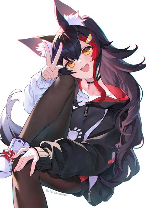 Ookami Mio And Ookami Mio Hololive Drawn By Konatsu Hare Danbooru