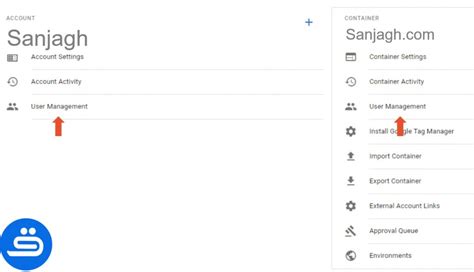 گوگل تگ منیجر نحوه دسترسی دادن به کاربران سنجاق