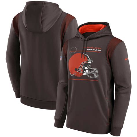 Mens Nike Brown Cleveland Browns Sideline Logo Performance Pullover Hoodie