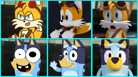 Sonic The Hedgehog Movie Tails Sonic Boom Vs Bluey Uh Meow All Designs
