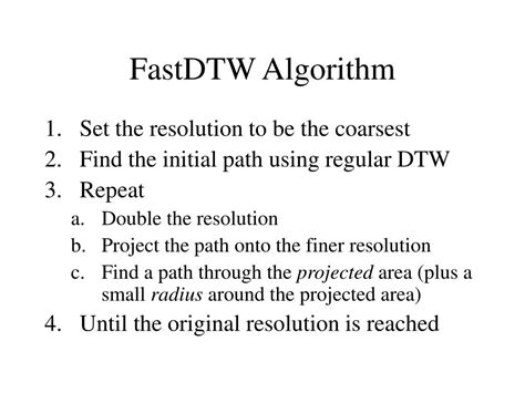Ppt Fastdtw Toward Accurate Dynamic Time Warping In Linear Time And