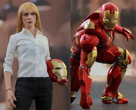 Iron Man 3 Pepper Potts And Mark Ix 16 Scale Collectible Figure Set
