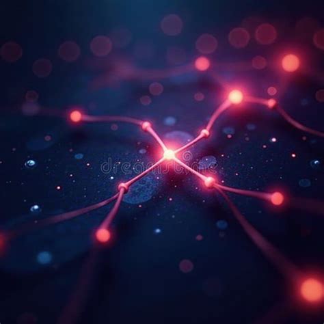 Abstract Network Nodes Glowing Digital Connections Vector Science