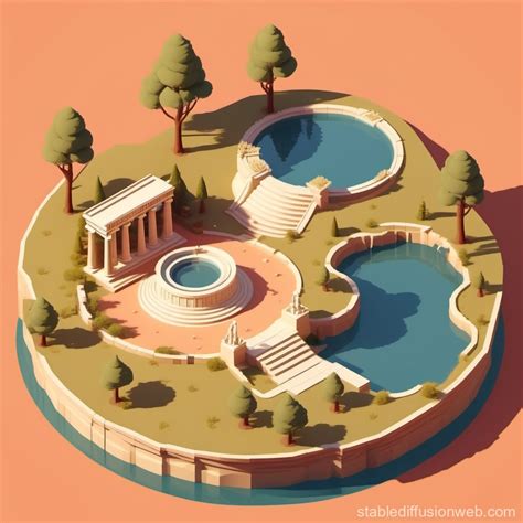 Isometric Pond In Ancient Greece Stable Diffusion Online