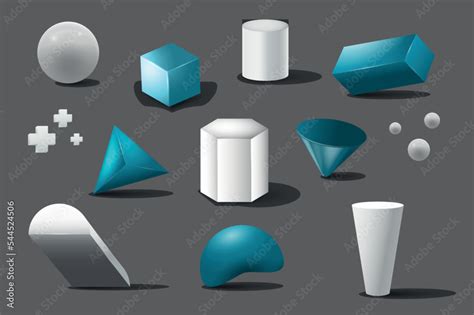 Geometric Simple Shapes 3d Set In Realism Design Bundle Of Sphere