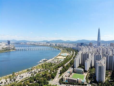 Premium Photo Aerial View Cityscape Of Seoul South Korea