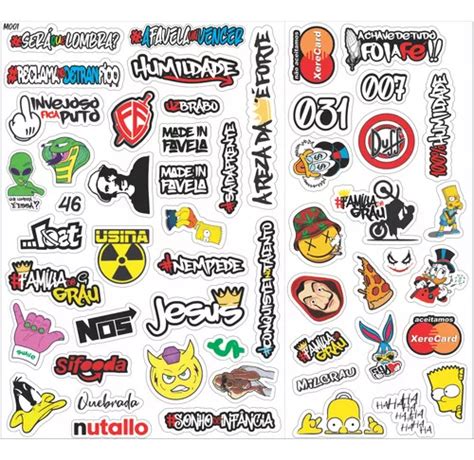 Pack 53 Adesivo Moto Bike Notebook Corel Pdf Cartela Sticker Mercadolivre