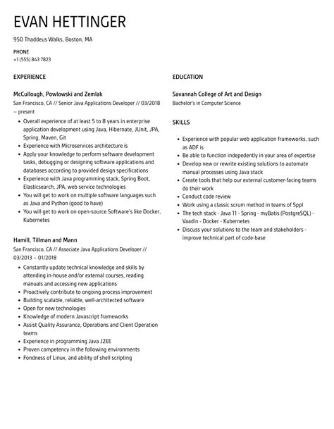 Java Applications Developer Resume Samples Velvet Jobs