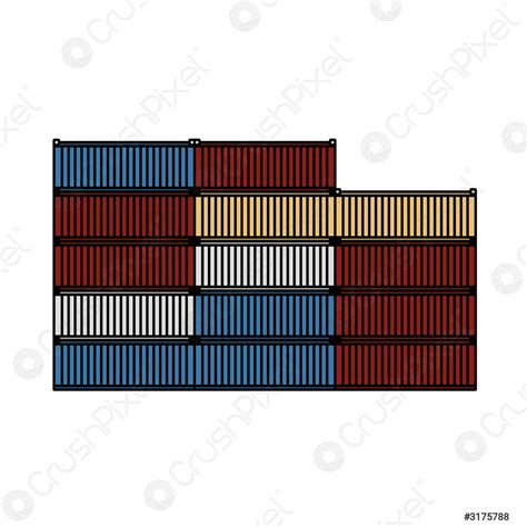 Container Stack Icon Stock Vector Crushpixel
