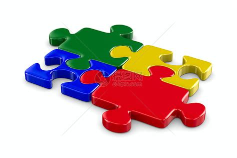 白色背景上的拼图 孤立的 3d 图像闲暇社区个性空白艺术玩具插图绿色成功解决方案高清图片下载 正版图片320597773 摄图网