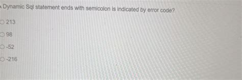 Solved Dynamic Sql Statement Ends With Semicolon Is