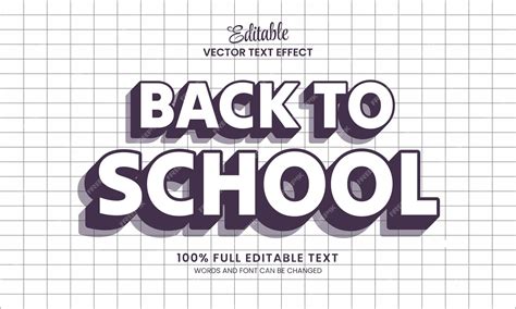 Premium Vector Design Editable Text Effect Back School Bold Text