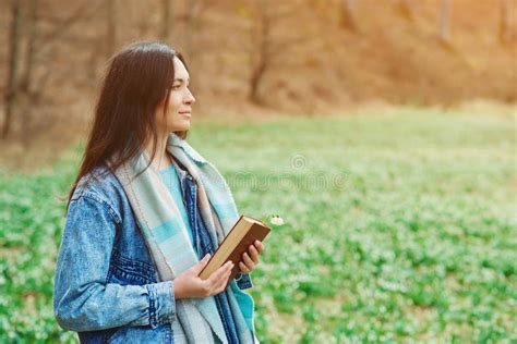 Woman Enjoying Spring Day At Nature Lifestyle People And Spring Time