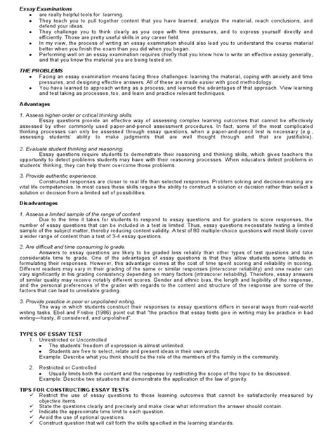 Essay Explanation Pdf Test Assessment Essays