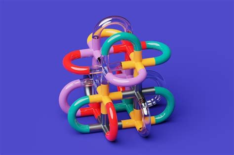 Premium Photo 3d Illustration Neon Illusion Isometric Abstract Shapes