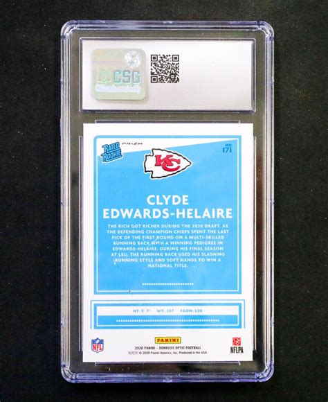 2020 Donruss Optic Clyde Edwards Helaire Rated Rookie Red Prizm Csg