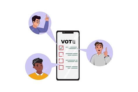 Premium Vector Illustration Of A Phone With Vote Text And Checkboxes