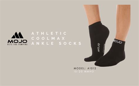 Mojo Compression Socks Coolmax Sports Compression Ankle Socks Medium