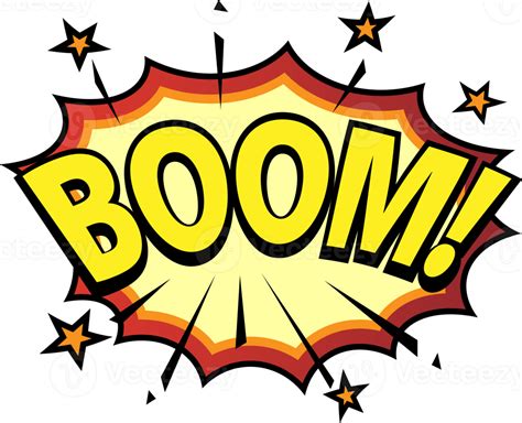 Comic Lettering Boom Comic Speech Bubble With Emotional Text Boom Bright Dynamic Cartoon