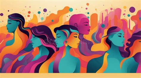 Symbolic Vector Of Diverse Abstract Figures Connected In Community Stock Illustration