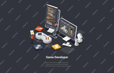 Premium Vector Concept Of Game Development Creative People Developers