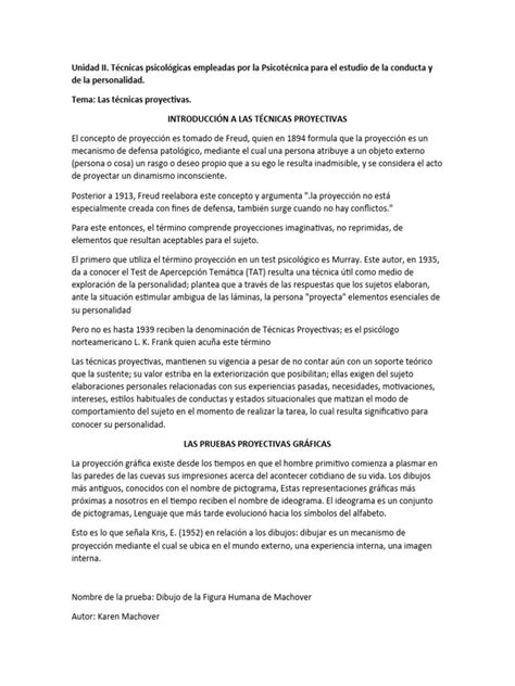 Tecnicas Proyectivas Pdf Dibujo Sicología