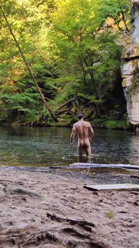 Naked Dip In The River Makes Him Horny Stroke And Cum ThisVid