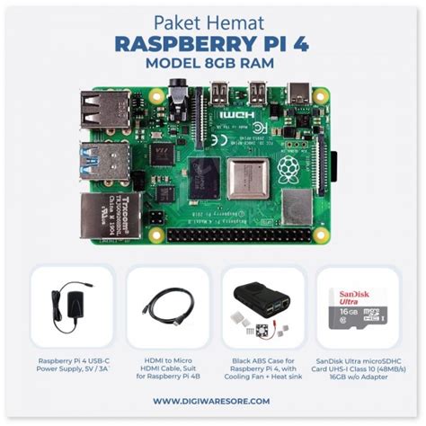 Paket Hemat Raspberry Pi 4 Model B 8GB RAM Digiware Store