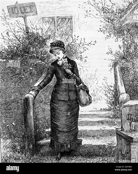 Illustration Depicting A Woman Looking At House For Let Illustrated By Mary Ellen Edwards 1838