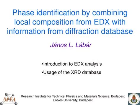 Ppt Phase Identification By Combining Local Composition From Edx With Information From