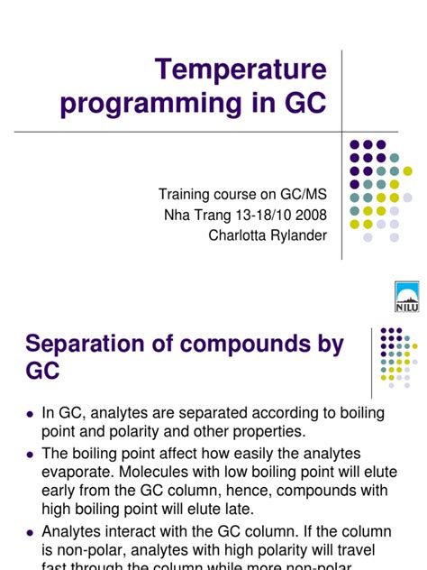 Temperature Programming In Gc Pdf Gas Chromatography Chromatography