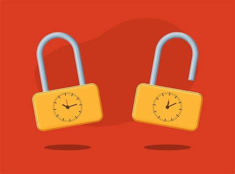 premium vector timer lock timeout security concept vector 3d