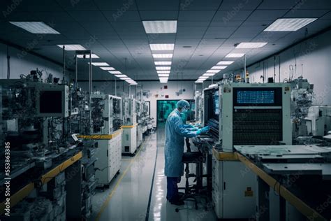 Generative AI Illustration Of High Tech Lab Research And Development Concept Stock