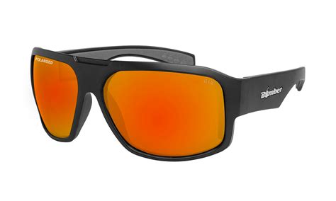 Polarized Red Mirror Sunglasses With Matte Black Frame Bomber Eyewear
