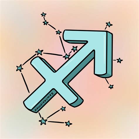 Trinx Ieke Doodle By Meg Sagittarius Symbol By Wrapped Canvas Print