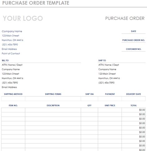 30 Best Purchase Order Templates In Excel Day To Day Email