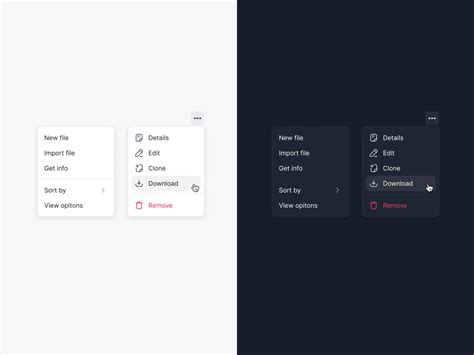dropdown menu light dark by final ui on dribbble