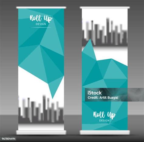Desain Banner Vertikal Gulung Template Banner Poster Tata Letak Iklan