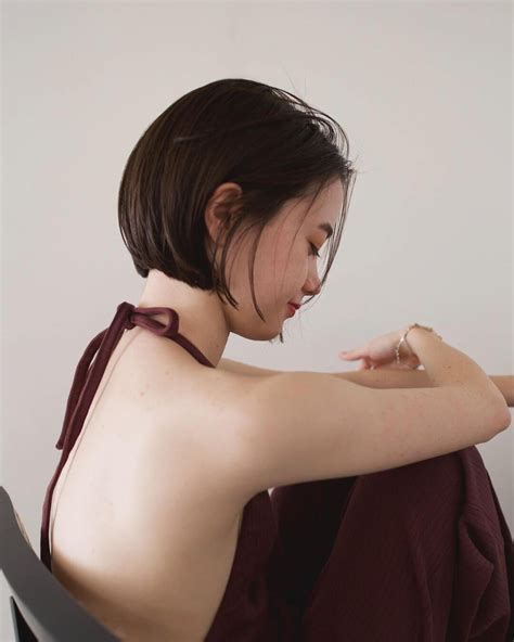 切りっぱなしミニボブ｜美容室olsen オルセンスタイリスト宇都木 亮のヘアスタイル Lala ララ 前髪なし ボブ 前髪
